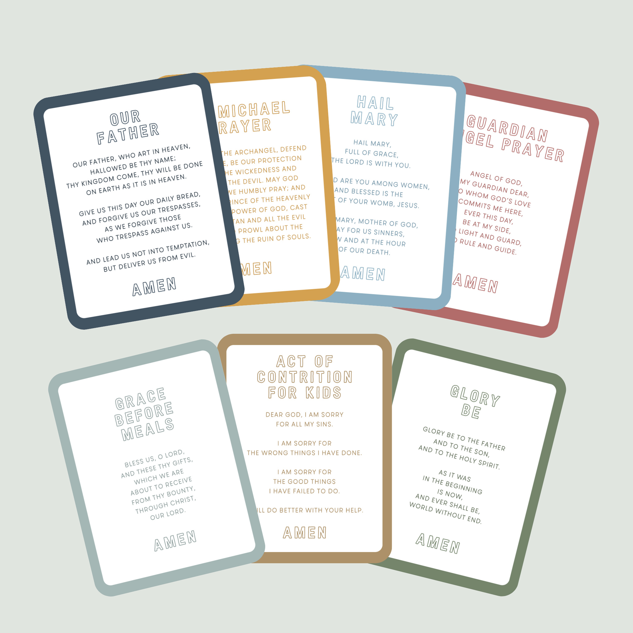 Catholic Prayer Card Collection For Kids